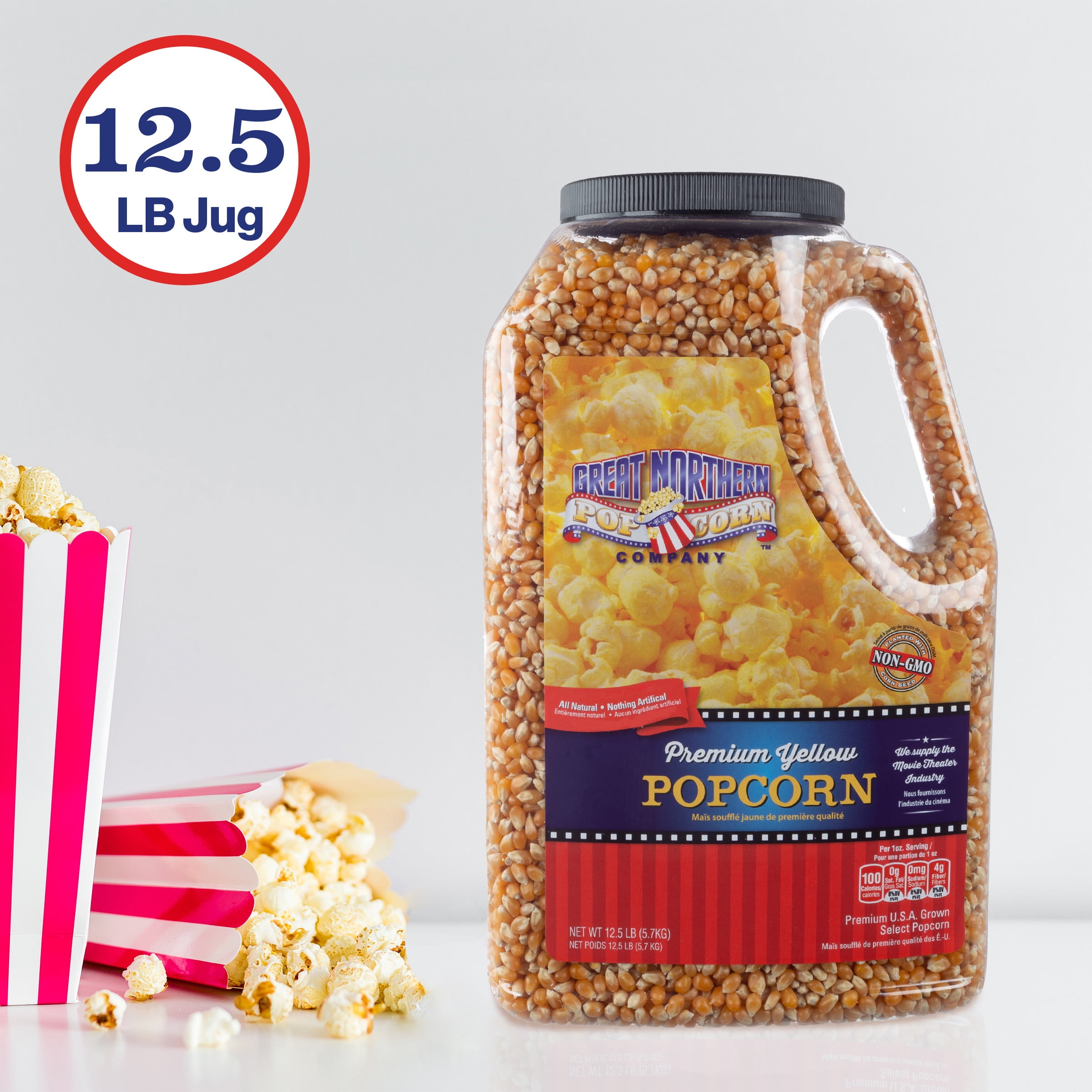 Great Northern Popcorn 12.5lbs Bulk Jug of Premium Yellow Popcorn ...