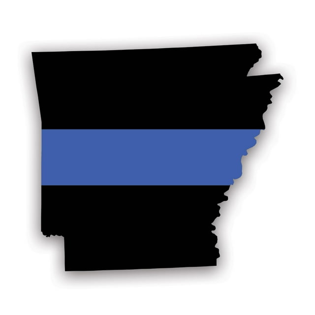 Arkansas State Shaped The Thin Blue Line Sticker Decal - Self Adhesive ...