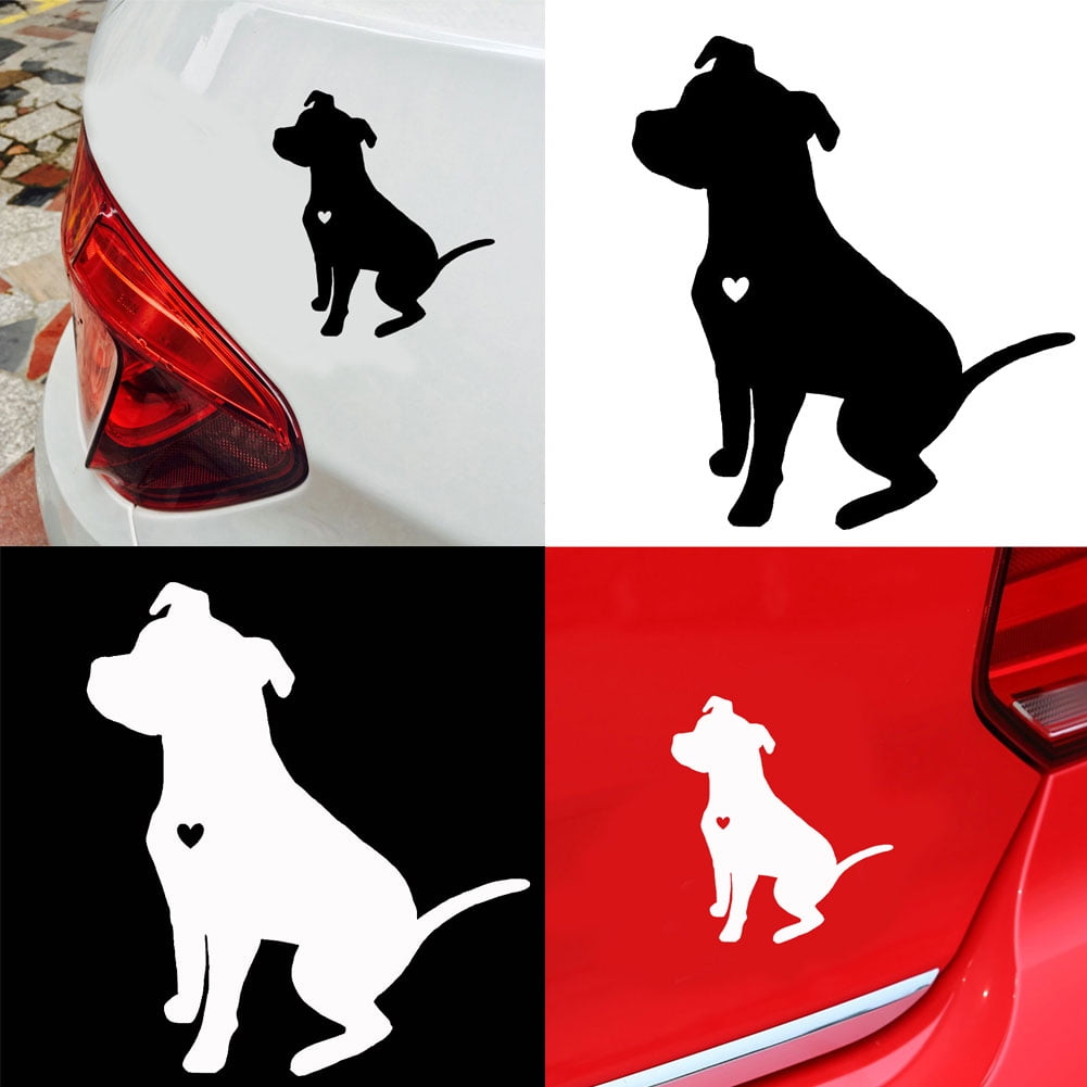 SPRING PARK Cute Pit Bull Dog Reflective Car Vehicle Body Window Decals ...