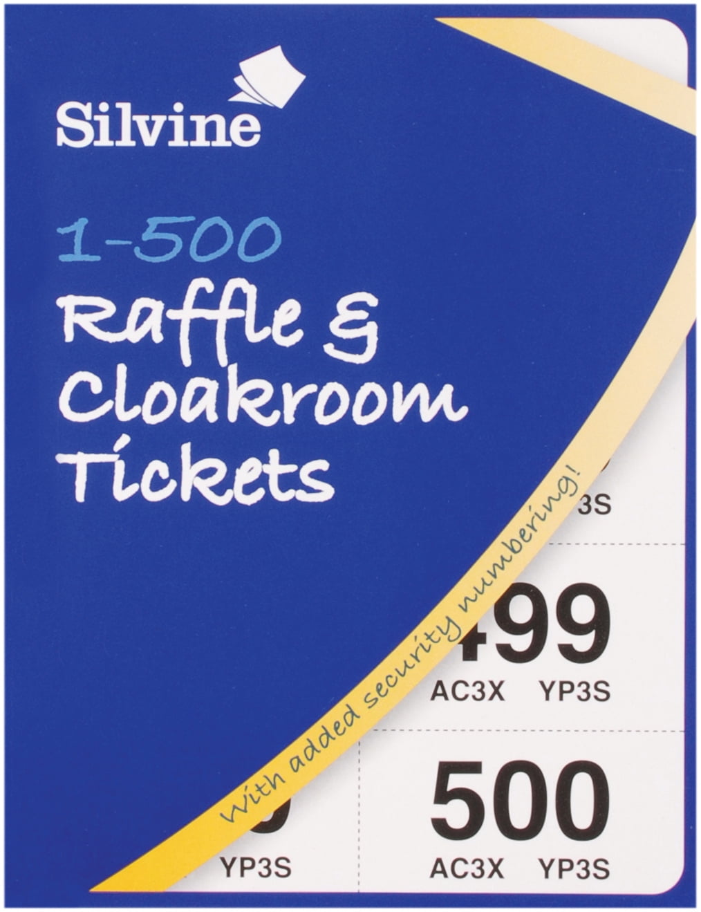 Silvine Raffle & Cloakroom Ticket Book 5.75"X4.45"-Numbered 1-500 ...
