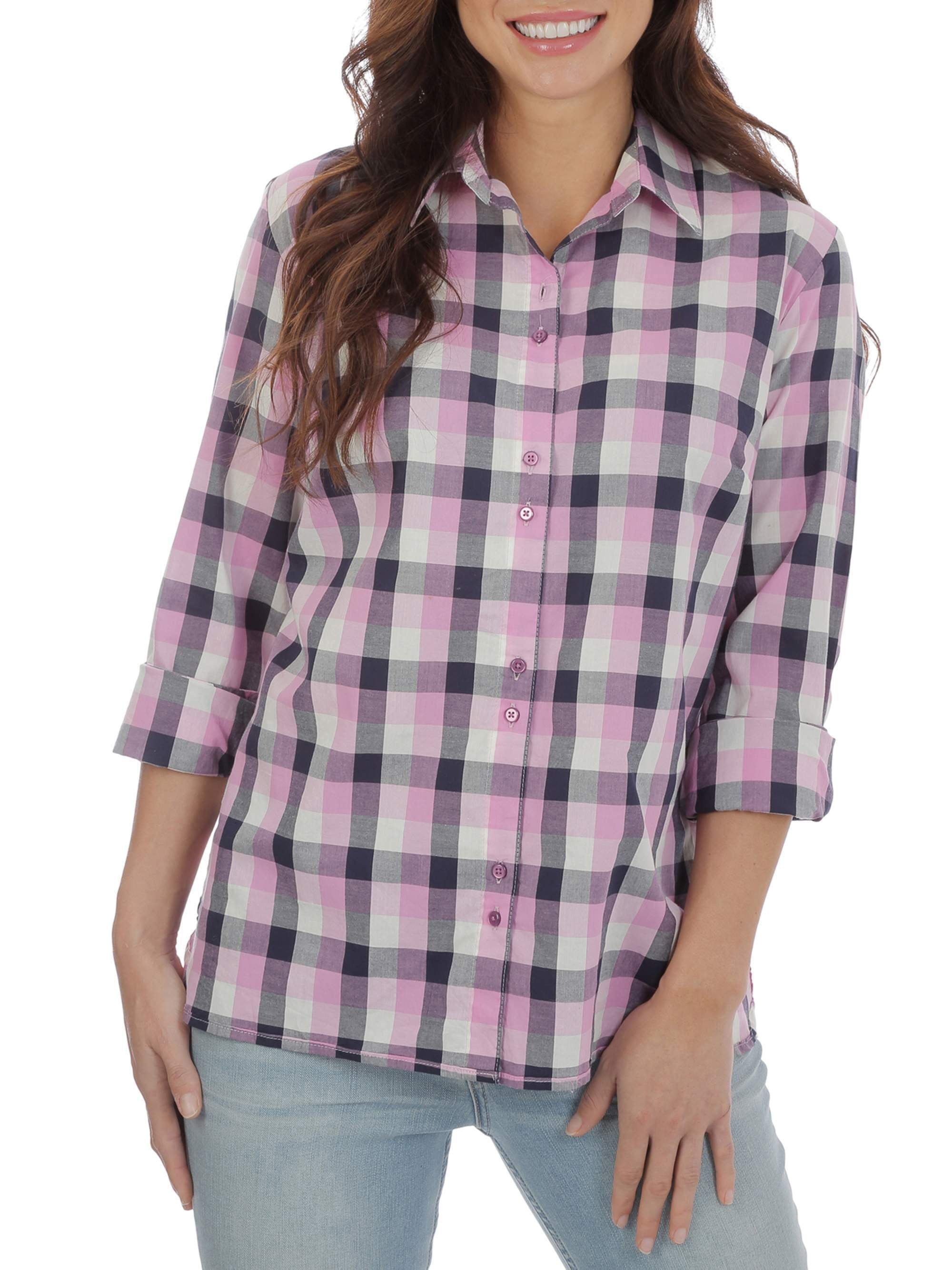 Lee Riders Women's Long Sleeve Double Button Shirt - Walmart.com