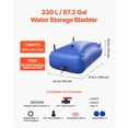 CAFORKP 87.2 Gallon Blue Wear Resistant Collapsible Water Storage Bag ...
