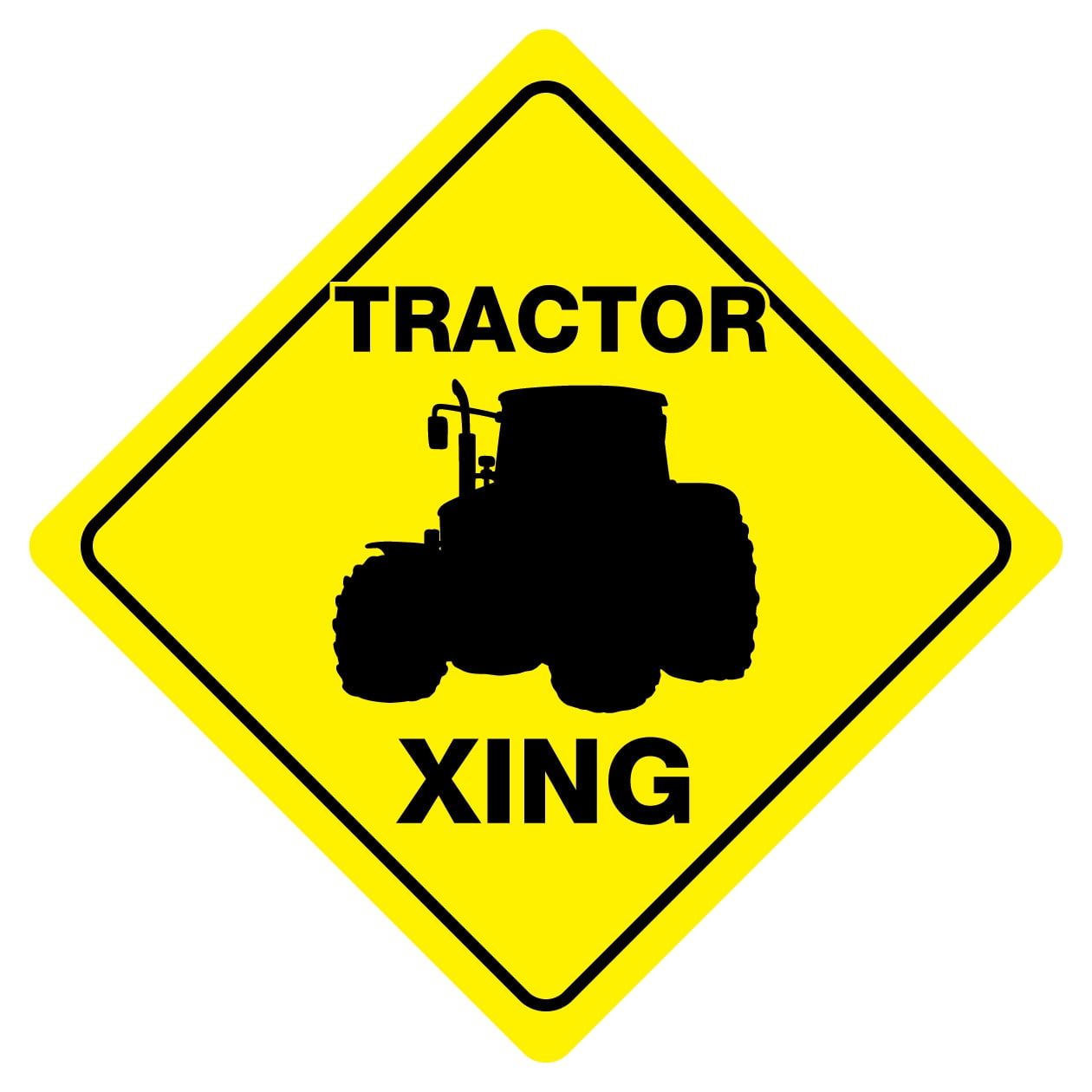 TRACTOR CROSSING Funny Novelty Xing Sign - Walmart.com