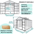 Vigo huseeo 10x12FT Large Walk-in Greenhouse, Polycarbonate Greenhouse ...
