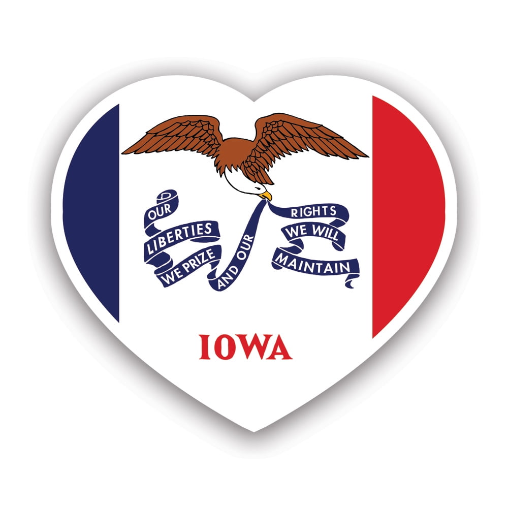 Iowa Heart Sticker Decal - Self Adhesive Vinyl - Weatherproof - Made in ...
