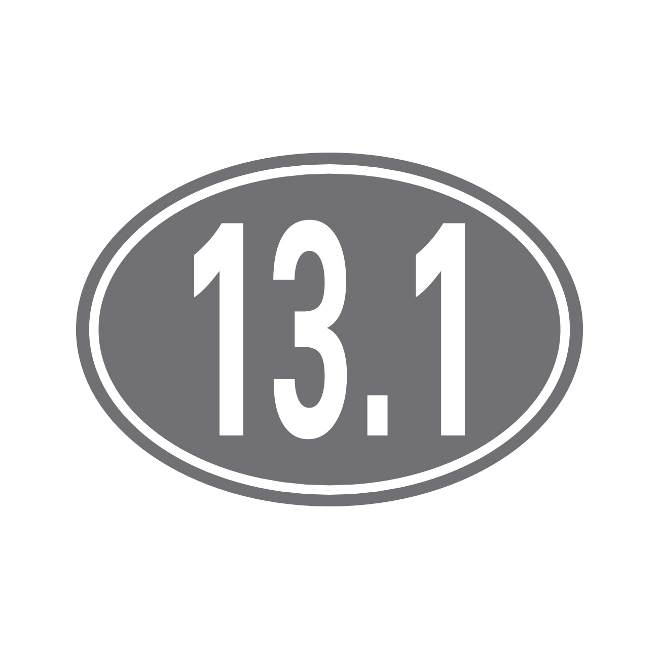 Oval 13.1 Sticker Decal Die Cut - Self Adhesive Vinyl - Weatherproof ...