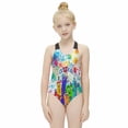 Girls Number Cartoon Show Block One Piece Swimsuits Bathing Suits Cross ...