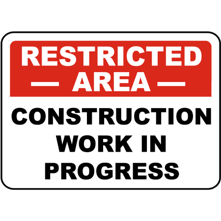 Traffic Signs - Construction Work In Progress Sign 12 x 18 Aluminum ...
