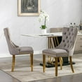 Velvet Dining Chairs Set of 2, Button Tufted Upholstered Side Chairs ...