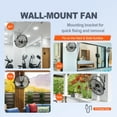 BENTISM High Velocity Industrial Wall Mount Fan, 17.6'', 3 Speed, Quiet ...