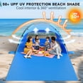 Beach Tent Sun Shelter- with 114 x 82” Extended Mat for 3-6 Person,UPF ...