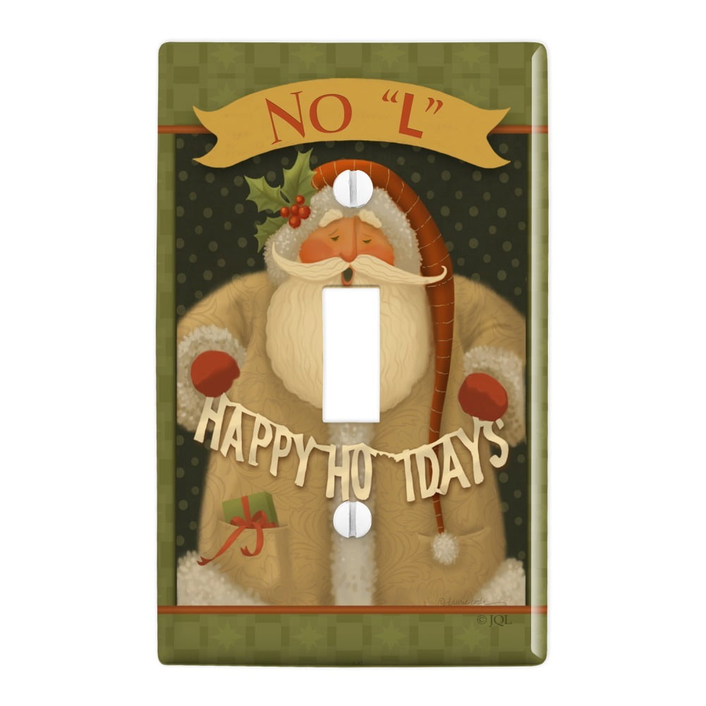 Christmas Holiday No L Noel Santa Happy Plastic Wall Decor Toggle Light ...