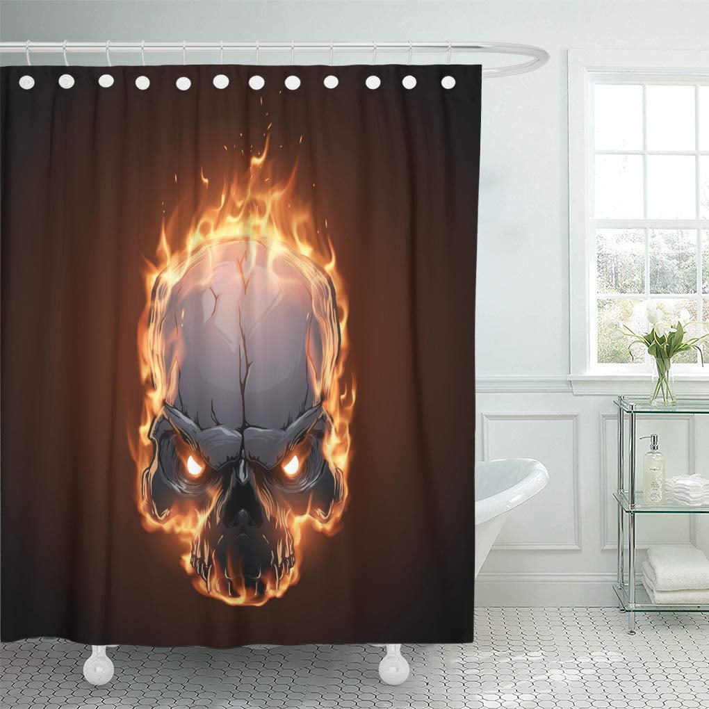 Evil Skull And Crossbones With Fire