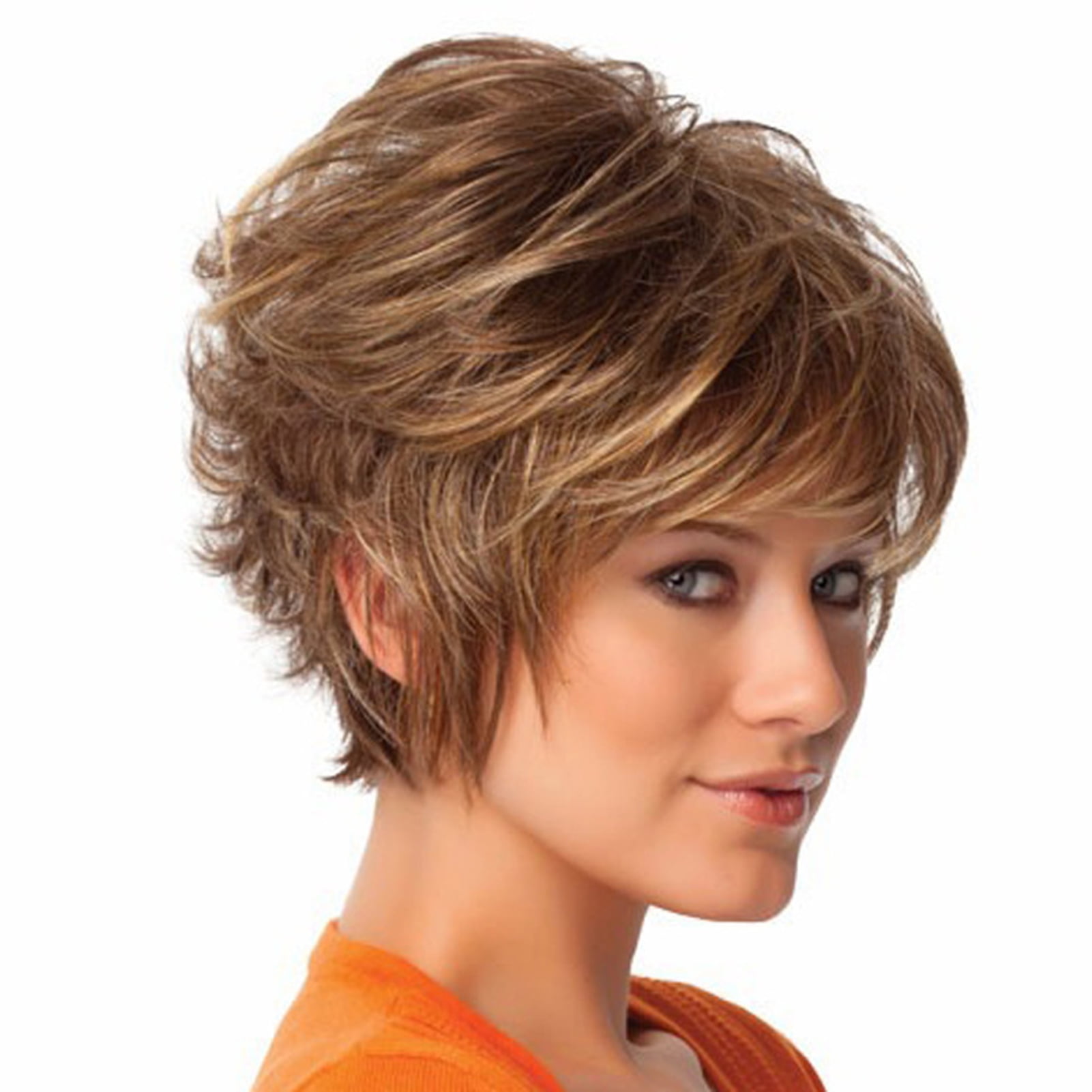 Short Layered Wig No Tangled High Simulation Temperature Resistant ...