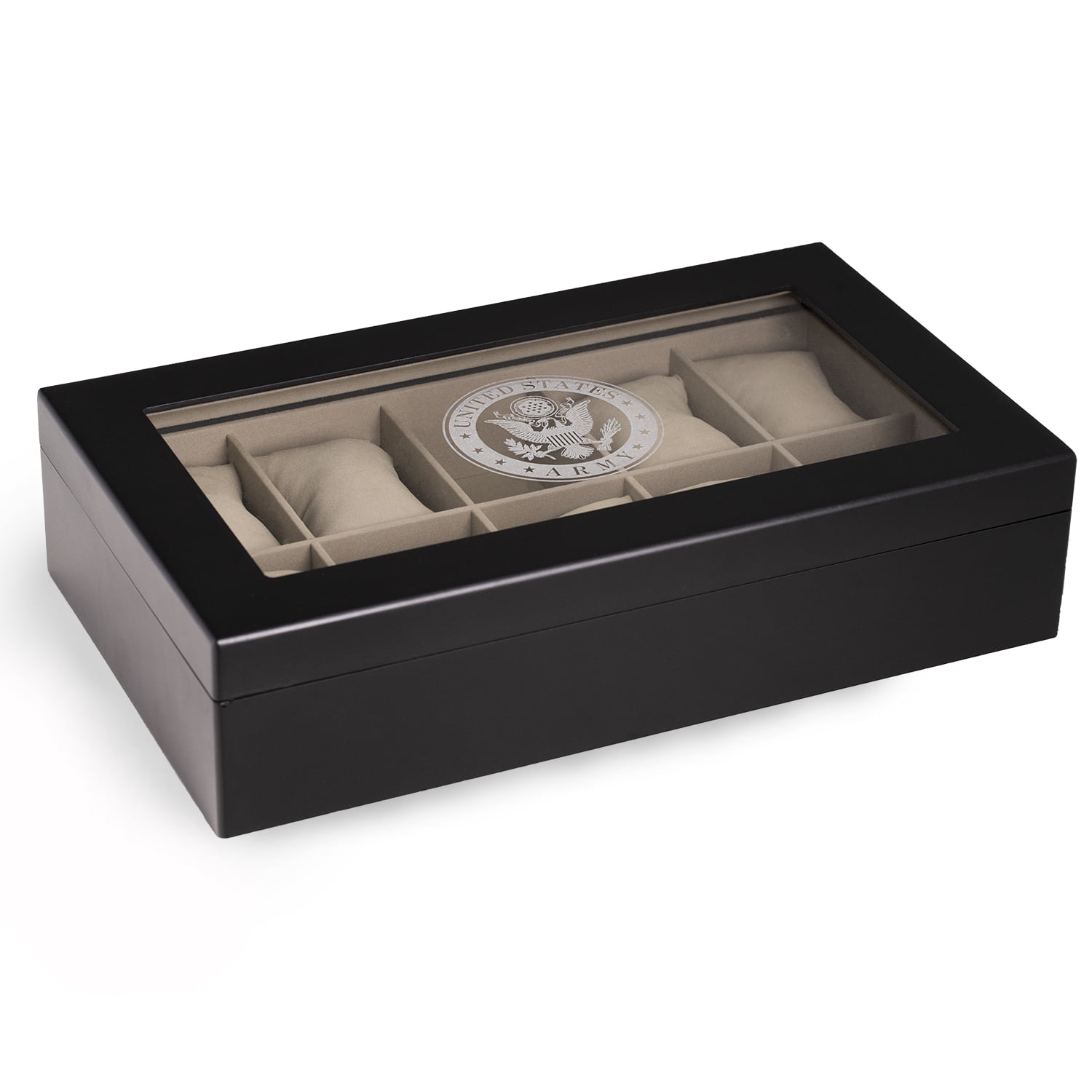 US Army Black Wood 10 Watch Case - Walmart.com