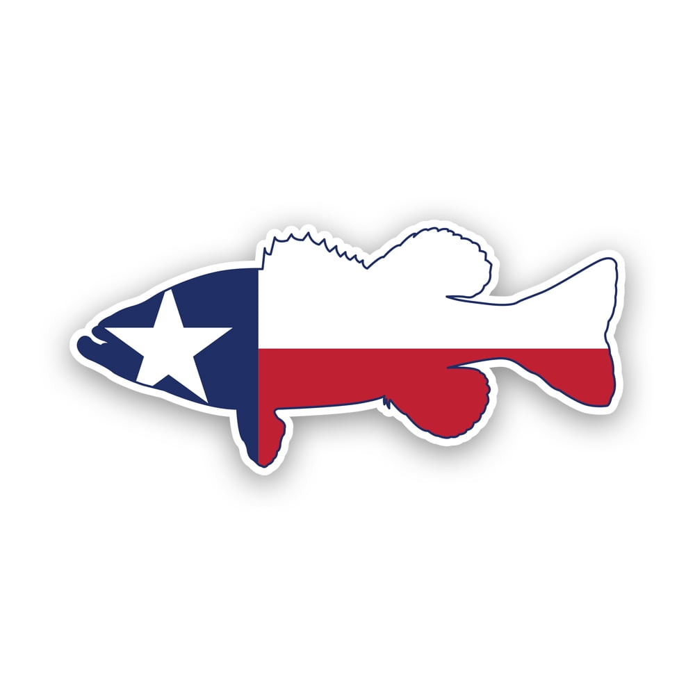 Texas Bass Flag Sticker Decal - Self Adhesive Vinyl - Weatherproof ...