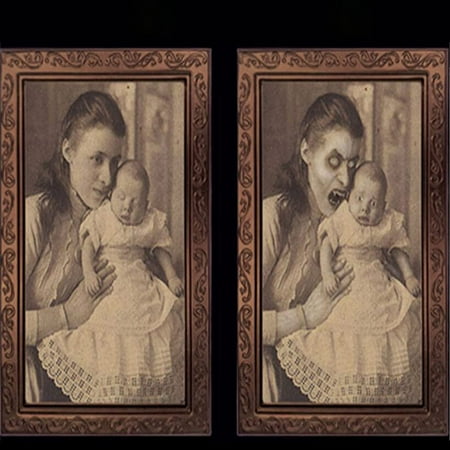Halloween Wall Decor Horror Picture Frame, Lenticular 3D Changing Face ...