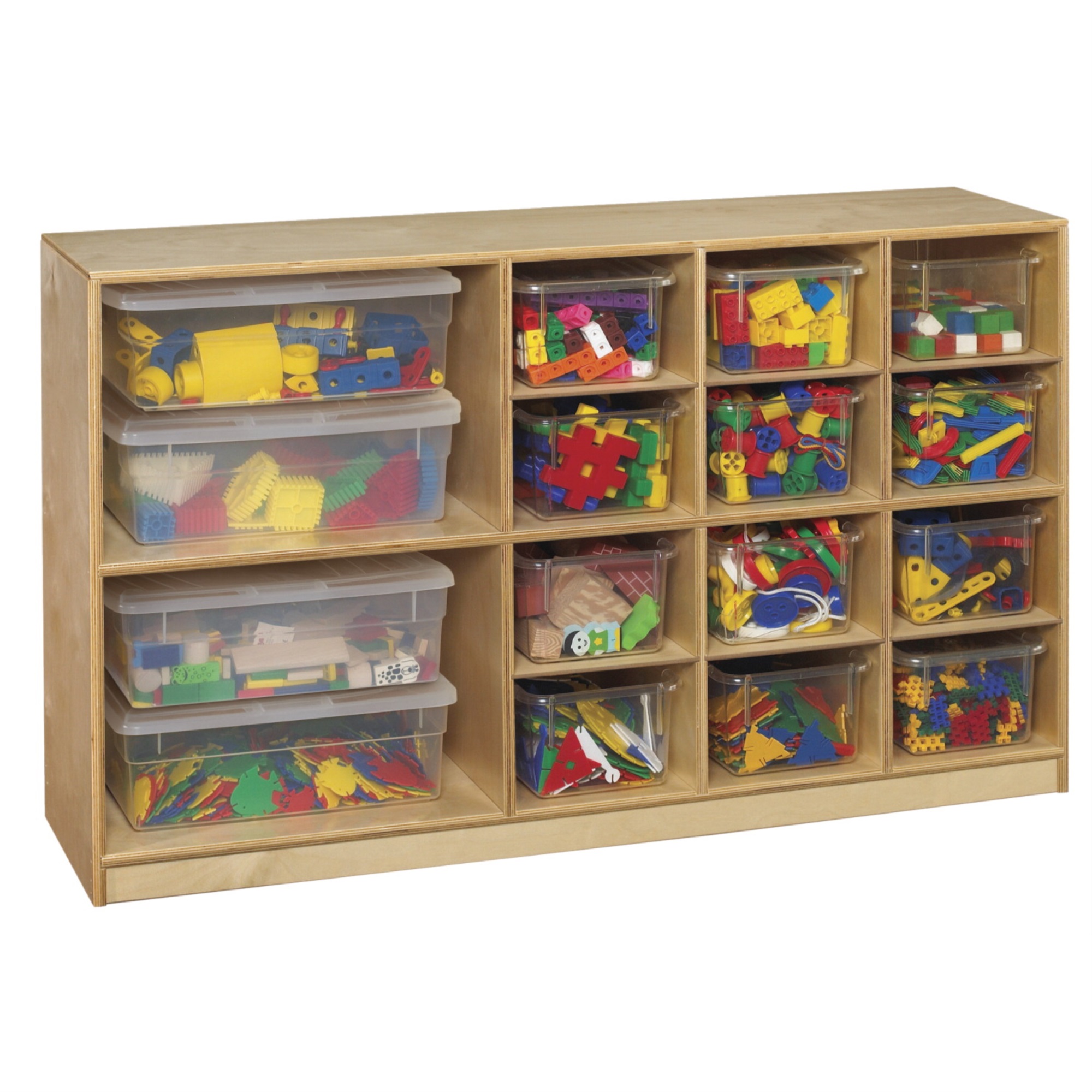 Childcraft Mobile Storage Unit, 16 Trays, 47-3/4 x 13 x 30 Inches ...