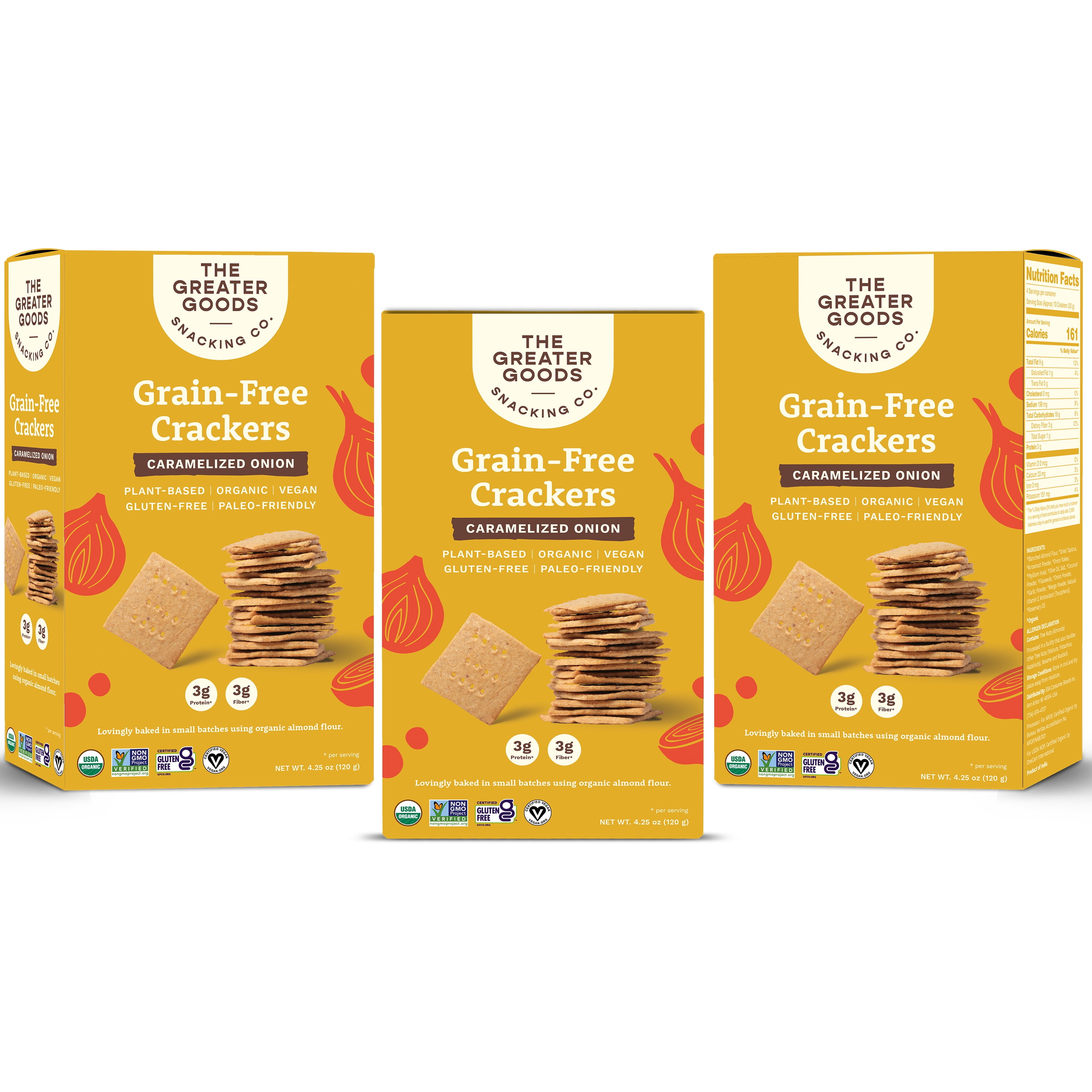 The Greater Goods Snacking Co., Gluten Free Caramelized Onion Crackers ...