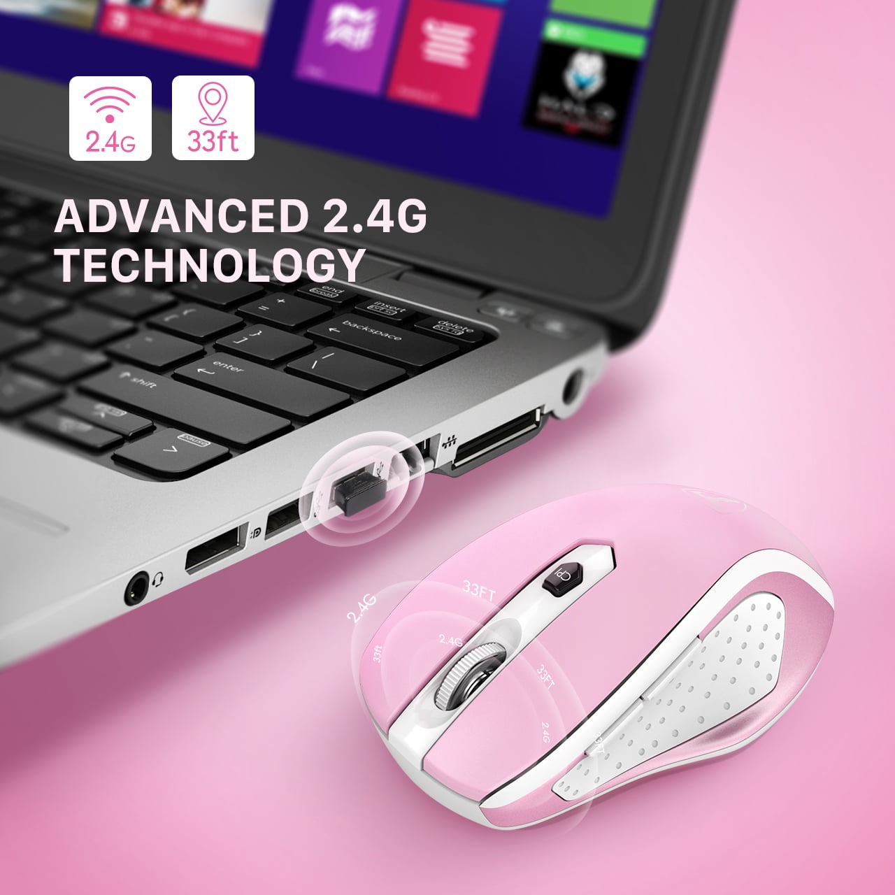 Buy VicTsing 2.4GHz Wireless Mouse, Travel-Friendly Computer Mouse W ...