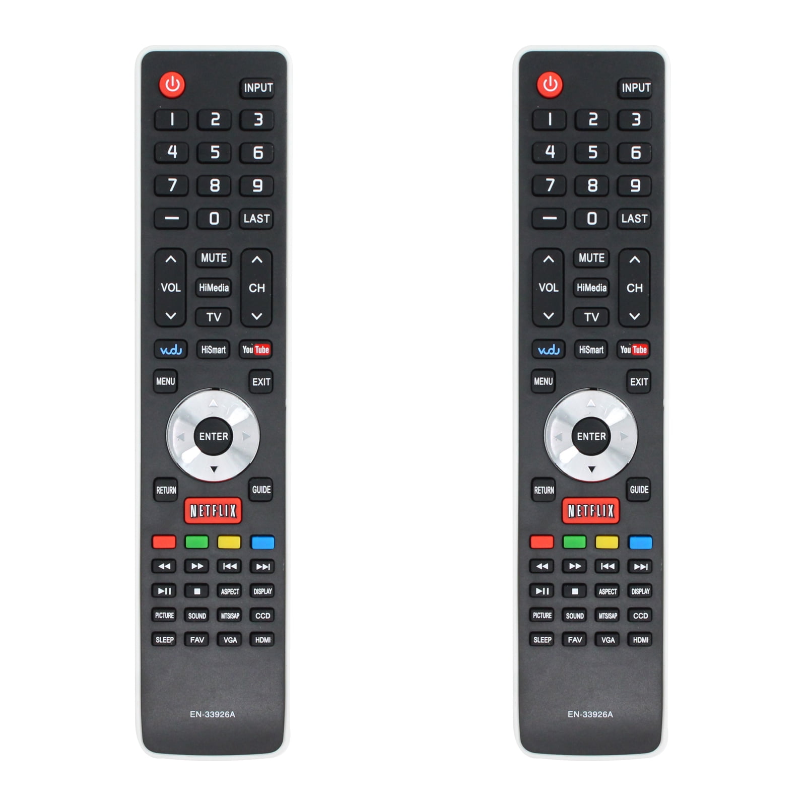 2-Pack EN-33926A Remote Control Replacement - Compatible with Hisense ...