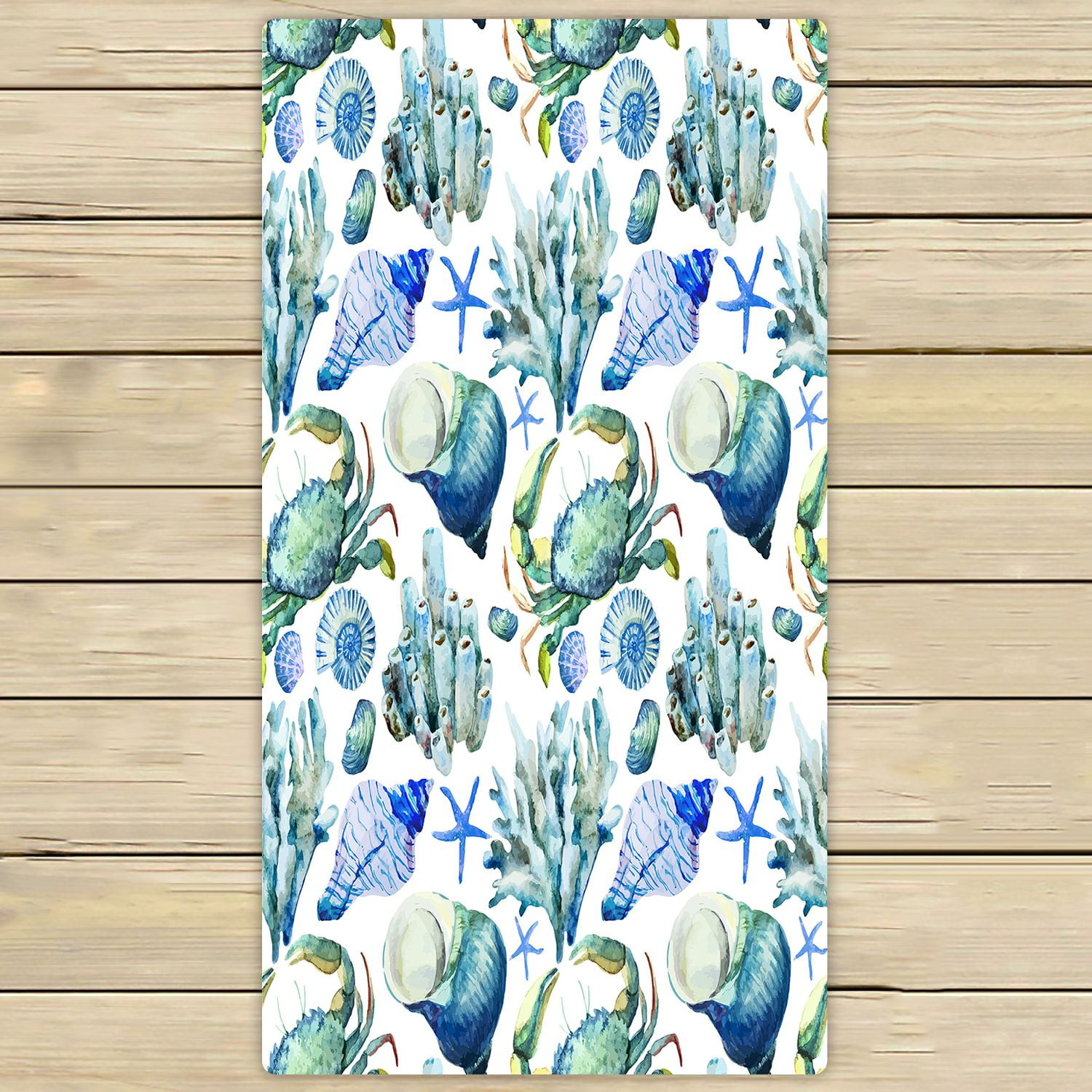 ABPHQTO Sea Ocean Shell Coral Crab Water Color Towels,Beach Bath Pool ...
