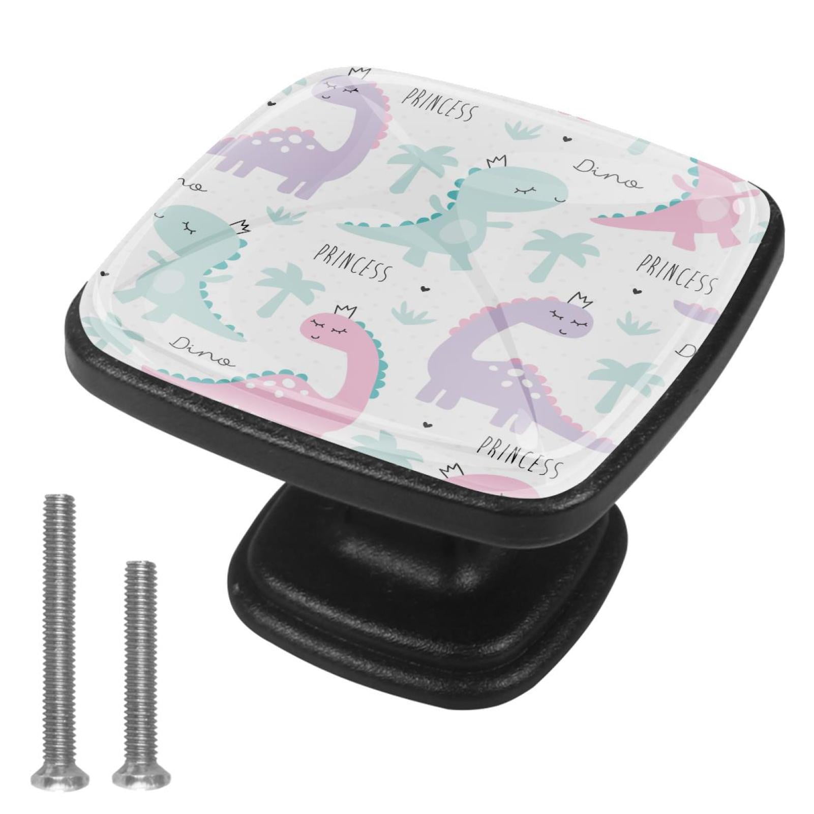 4 Pcs Cabinet Handle Drawer Pulls Dinosaur Knobs with Screws Square ...