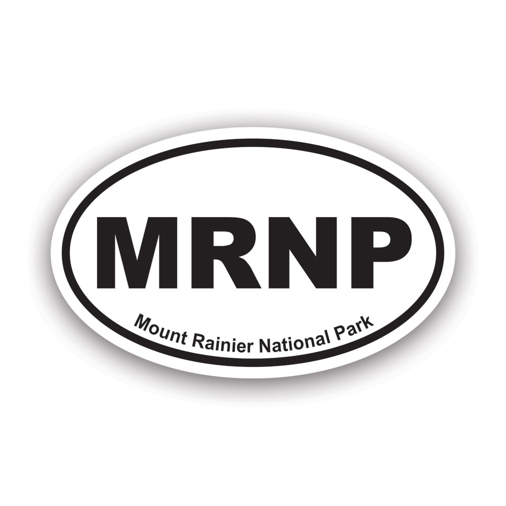 Mount Rainier National Park Oval Sticker Decal - Self Adhesive Vinyl ...