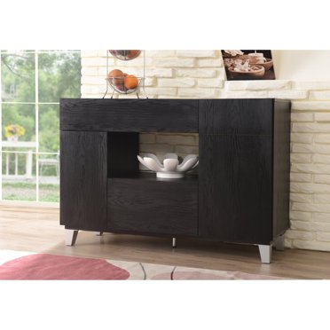 Wooden Modern Style Spacious Buffet Table , Dark Brown - Walmart.com