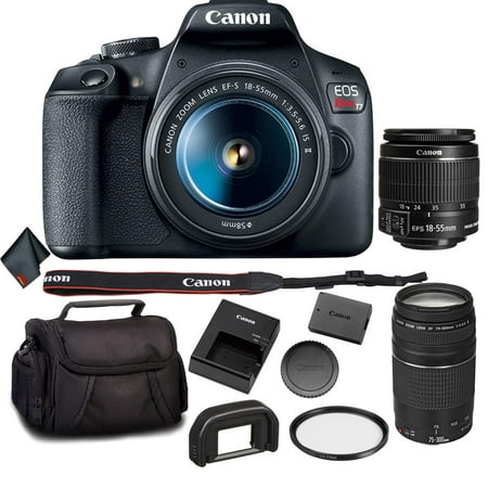 Canon EOS Rebel T7 DSLR Camera Bundle with 2 Lenses + MORE - Walmart ...