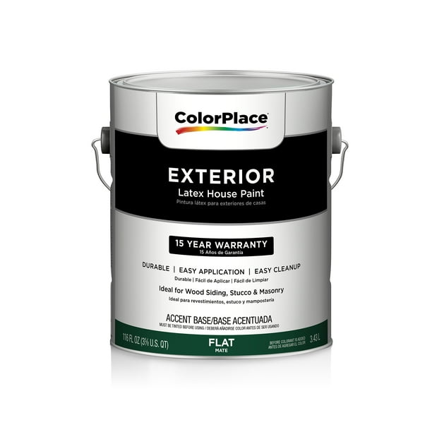 ColorPlace Classic Exterior House Paint, Flat, Accent Base, 1 Gallon ...
