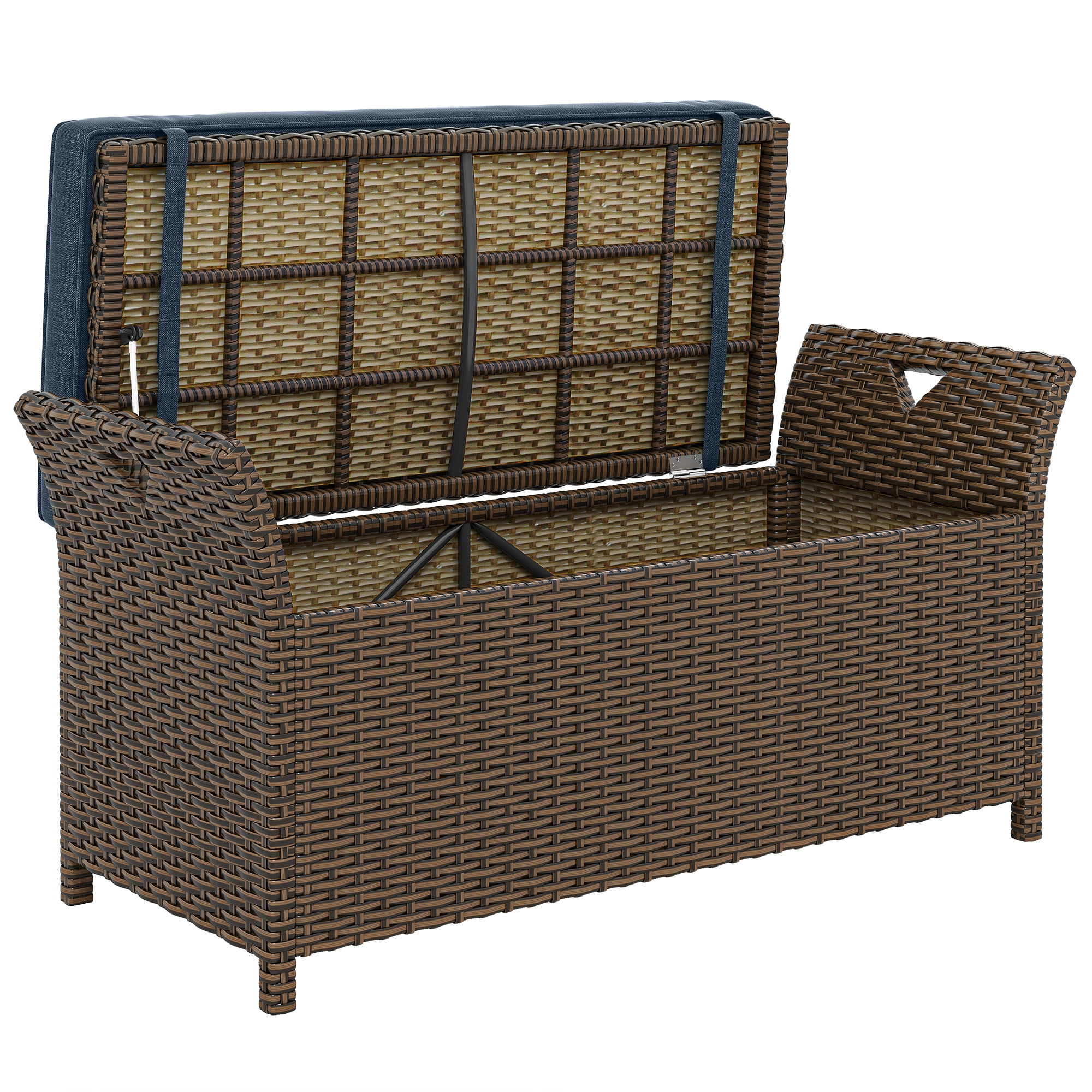Click here for Outsunny 2-In-1 Patio Wicker Storage Bench 29 Gall... prices