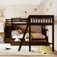 AUU L-Shaped Twin-Over-Full Bunk Bed with 3 Drawers, Ladder and ...