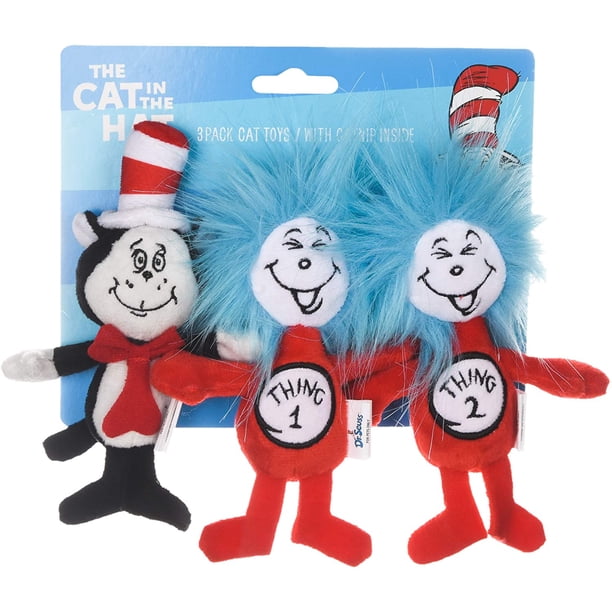 Dr. Seuss The Cat in The Hat 3 Piece Plush Cat Toys with Catnip Inside ...