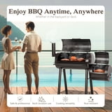 Alpha Joy, Steel BBQ Charcoal Grill with Offset Smoker, 512 sq. in ...