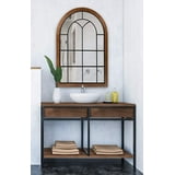 Kate and Laurel Joffrey Farmhouse Arched Mirror, 24 x 36, Rustic Brown ...