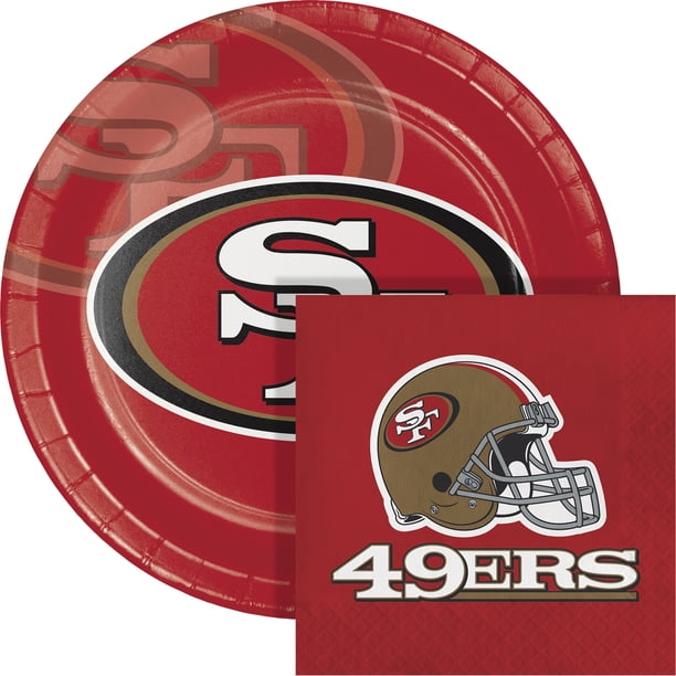 NFL San Francisco 49ers 9" Paper Plate and 6.5" Napkin Party Kit 48 ...