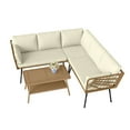 Craftian Patio Conversation Set, 4 Pieces Outdoor Furniture Set with L ...