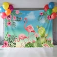 Pink Floral Flamingos Photography Backdrop 8x6FT, Summer Tropical ...