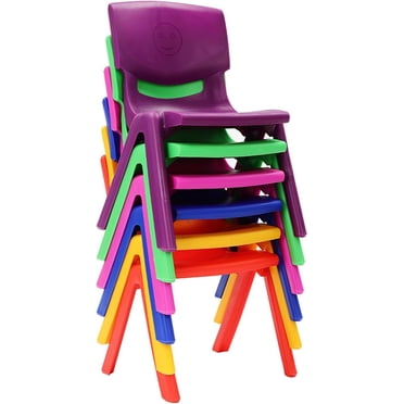Topbuy 6-Piece Toddler Classroom School Stackable Chairs Set, Blue ...