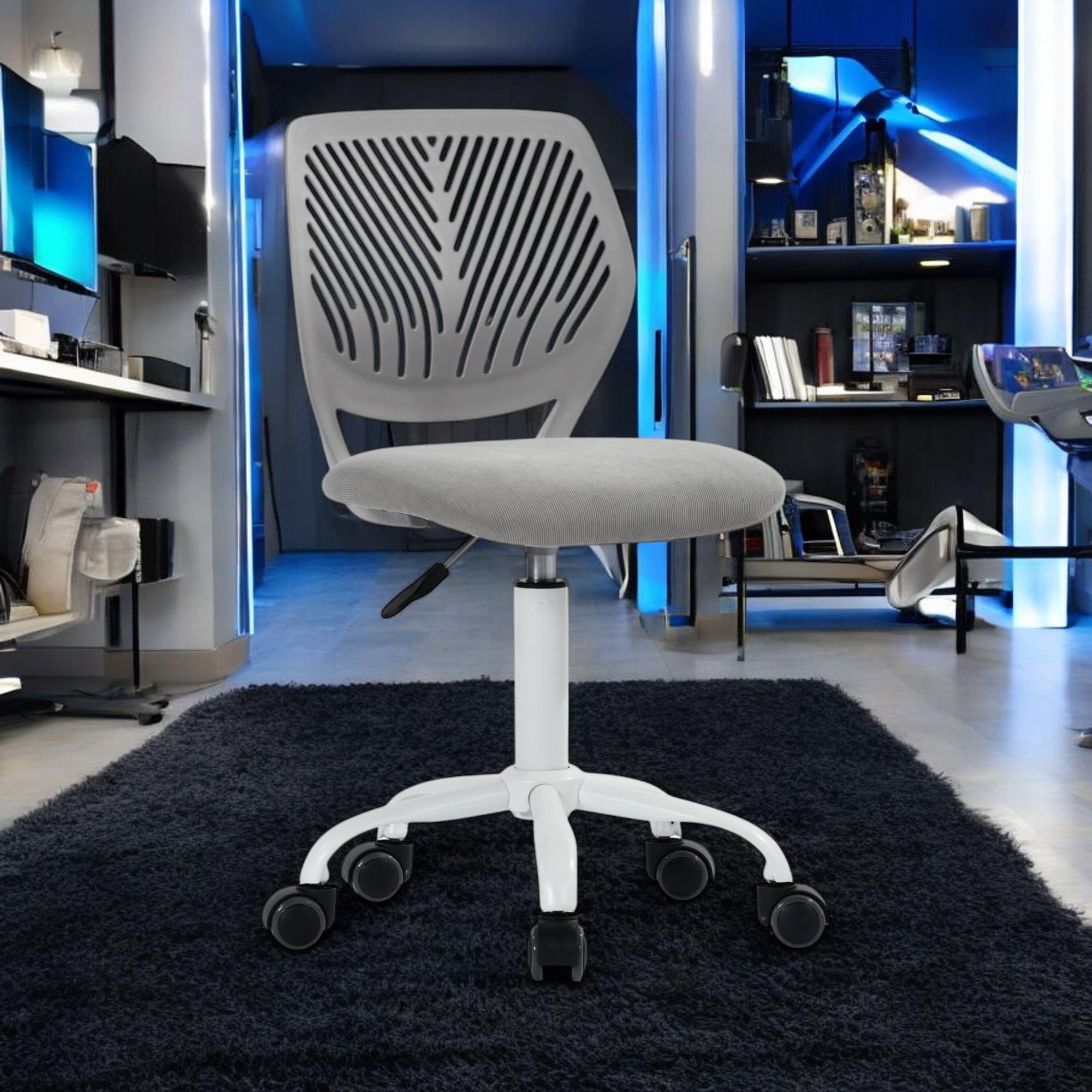 Homy Casa Swivel Crafting Chair with Height Control and Soft Seat, Grey ...