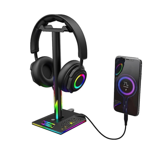 Headphone Stand, Rgb Headset Holder With Usb Hub Ports Gaming Headset ...