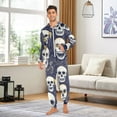 ALAZA Unisex Adults Onesie Pajamas Skull Swirl Line Sleepwear Jumpsuits ...