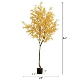 Nearly Natural 7ft. Autumn Maple Artificial Fall Tree, Yellow - Walmart.com