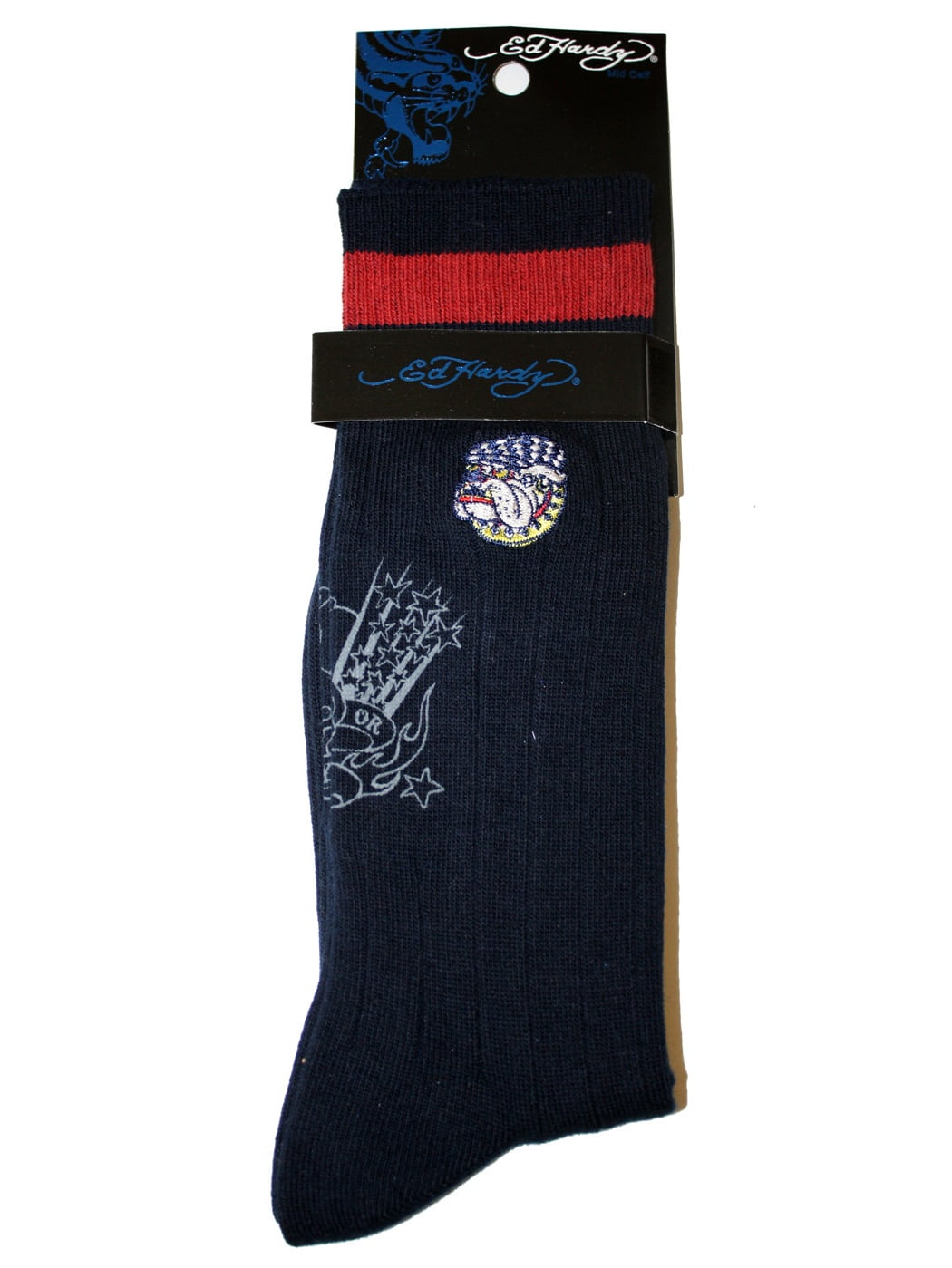 Ed Hardy Bulldog Men's Crew Socks - Navy - Walmart.com