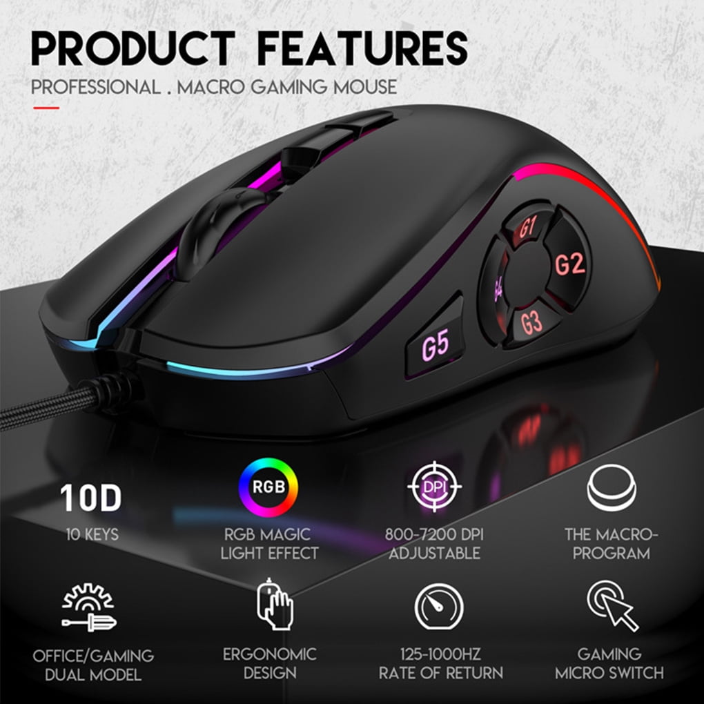 Click here for Facefd Game Mouse Wired 10 Buttons Gaming Mouse Ad... prices