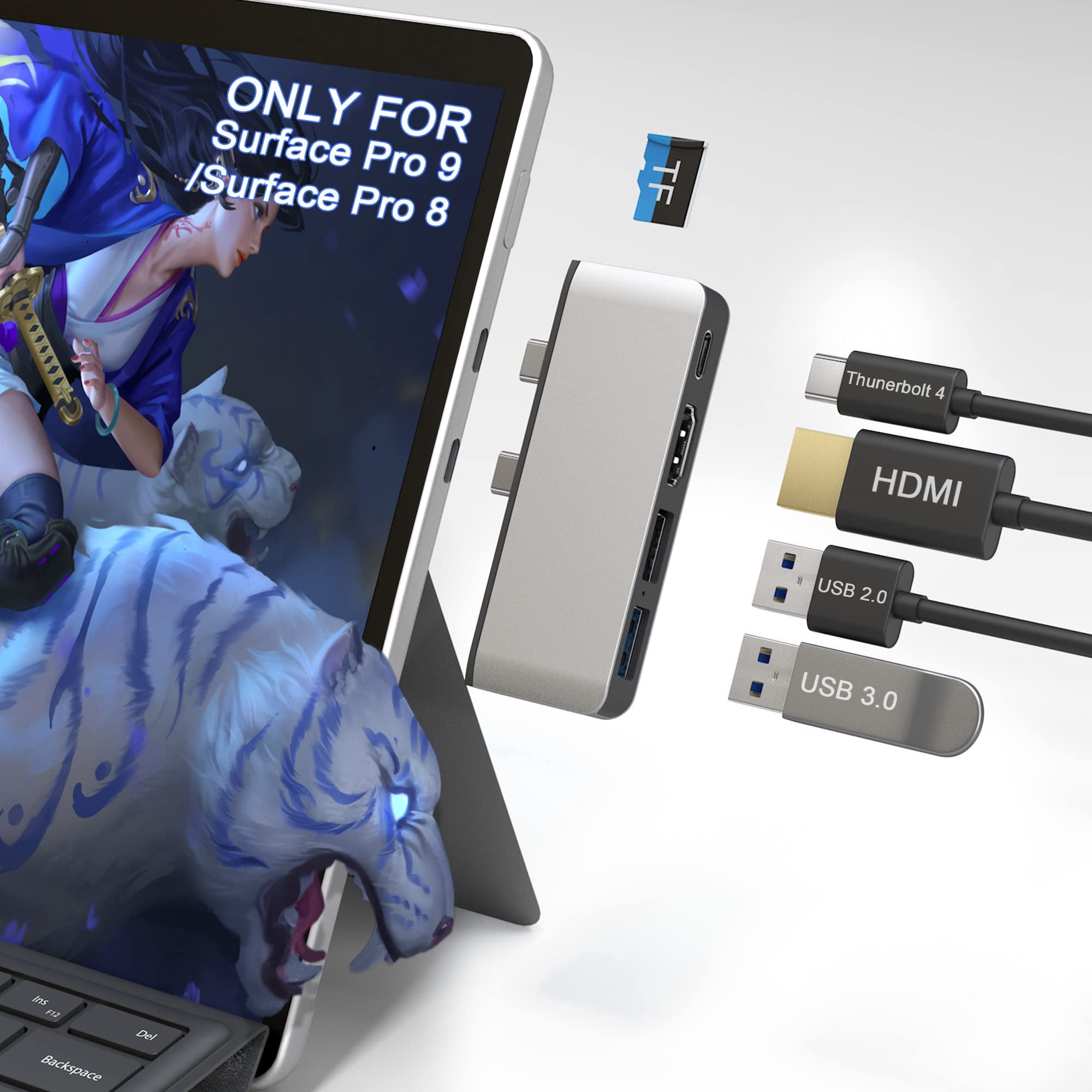 Surface Pro 8 Adapter, Surface Pro 8 Docking Station with 4K HDMI+USB-C ...