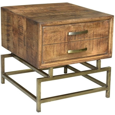 Linon Lainey Wood Hand Carved Side Table in Natural - Walmart.com