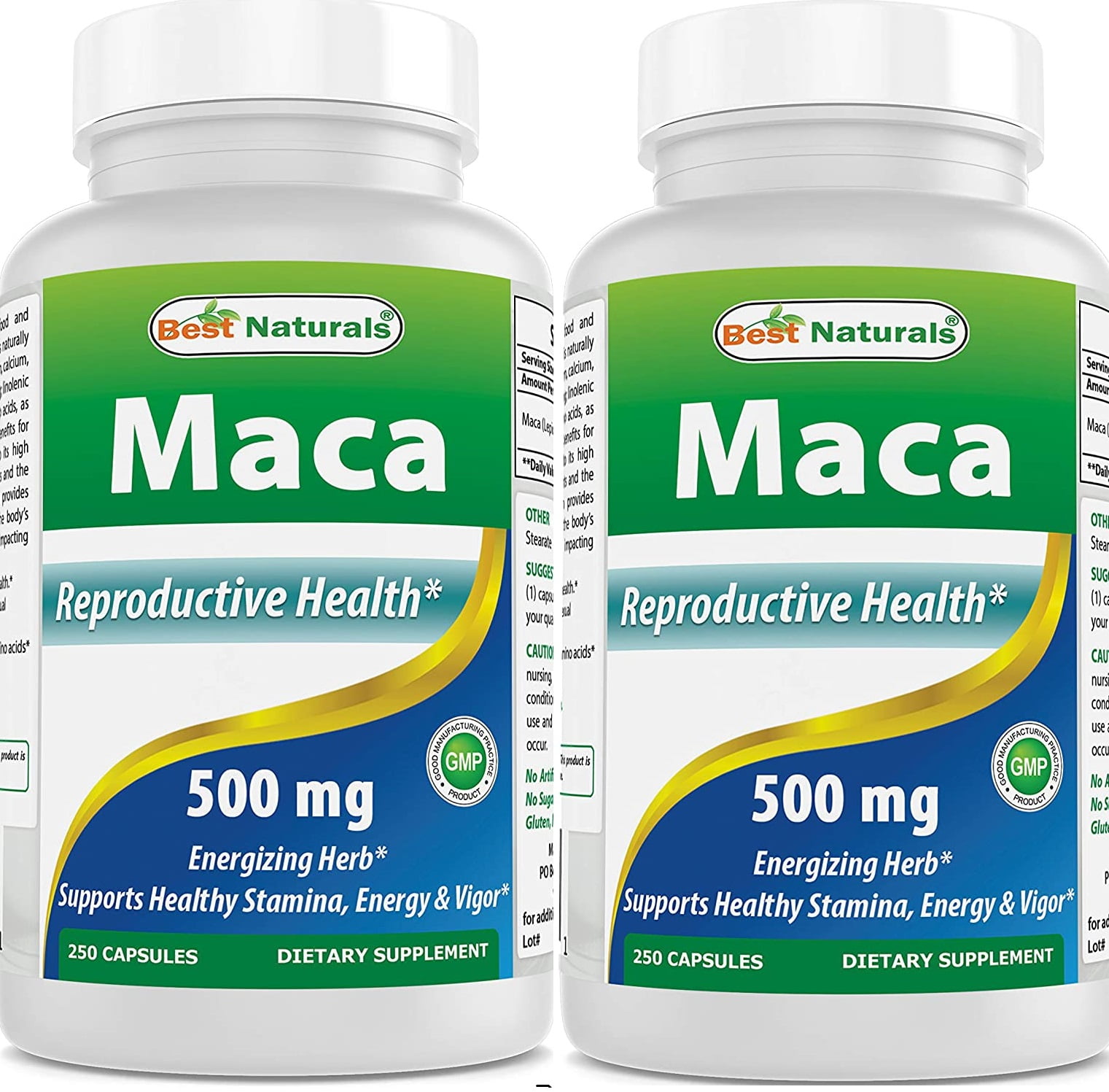 2 Pack Best Naturals Maca 500 mg 250 Capsules - Walmart.com
