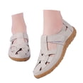 Bibifish Womens Flat Sandals Closed Toe Woven Strap Hook Loop Soft ...